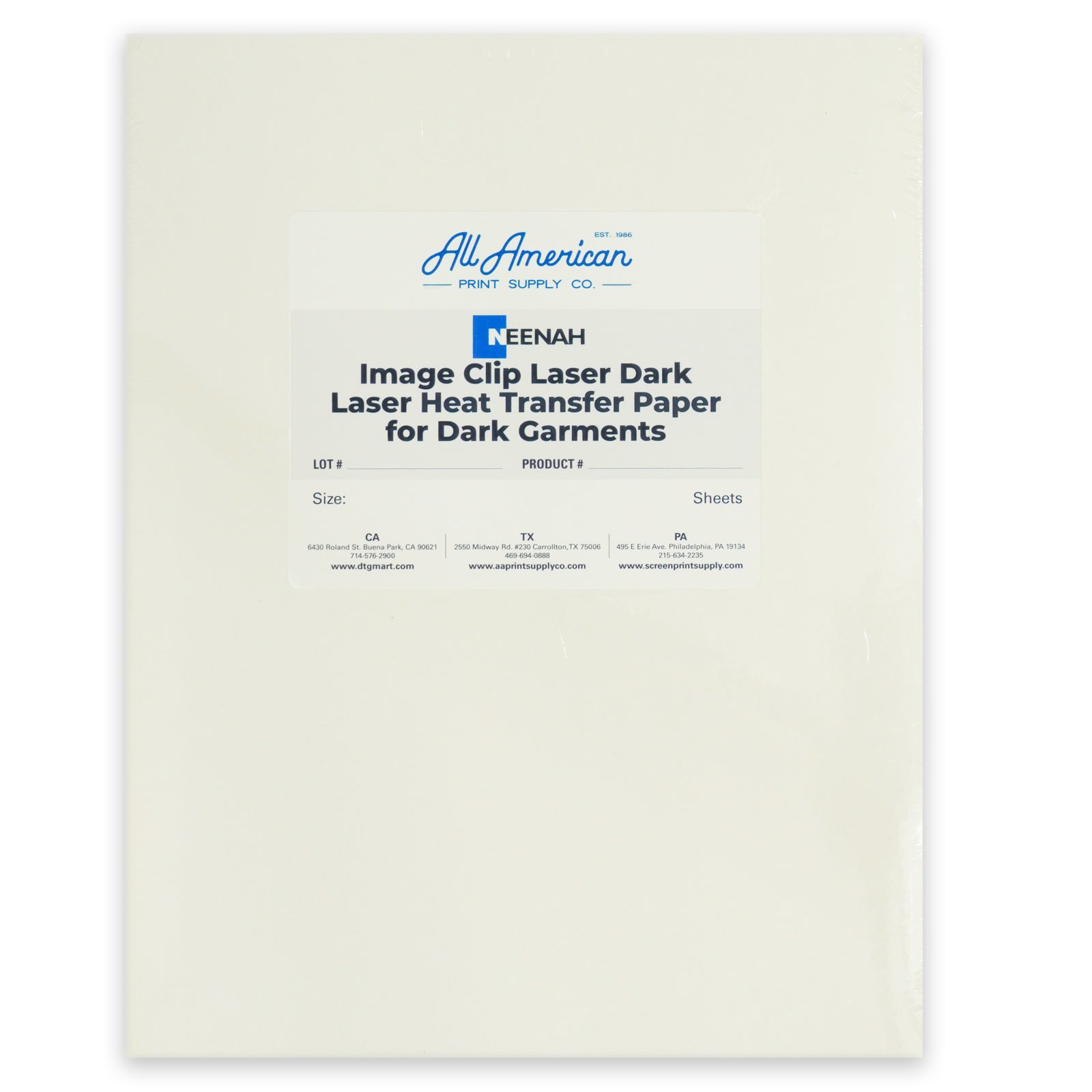 Neenah Image Clip Laser Heat Transfer Paper For Dark AA Print Supply Neenah Image Clip Laser Heat Transfer Paper For Dark AA Print Supply
