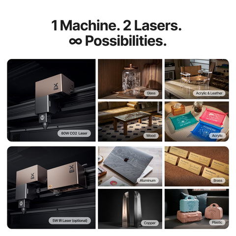 xTool P3 Laser Cutter | Cut 25mm Acrylic & 20mm Wood | 80W CO2 Laser