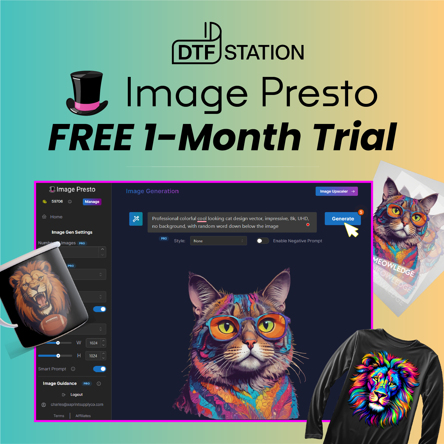 Image Presto AI Image/Print Artwork Generation Software